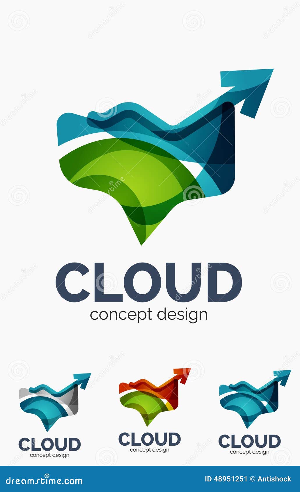 Modern cloud logo set stock vector. Illustration of abstract - 48951251