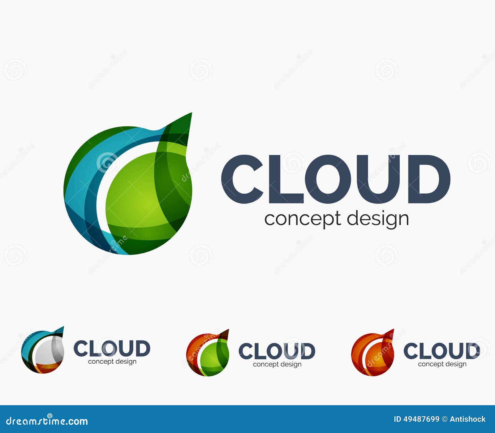 Modern cloud logo set stock vector. Illustration of concept - 49487699