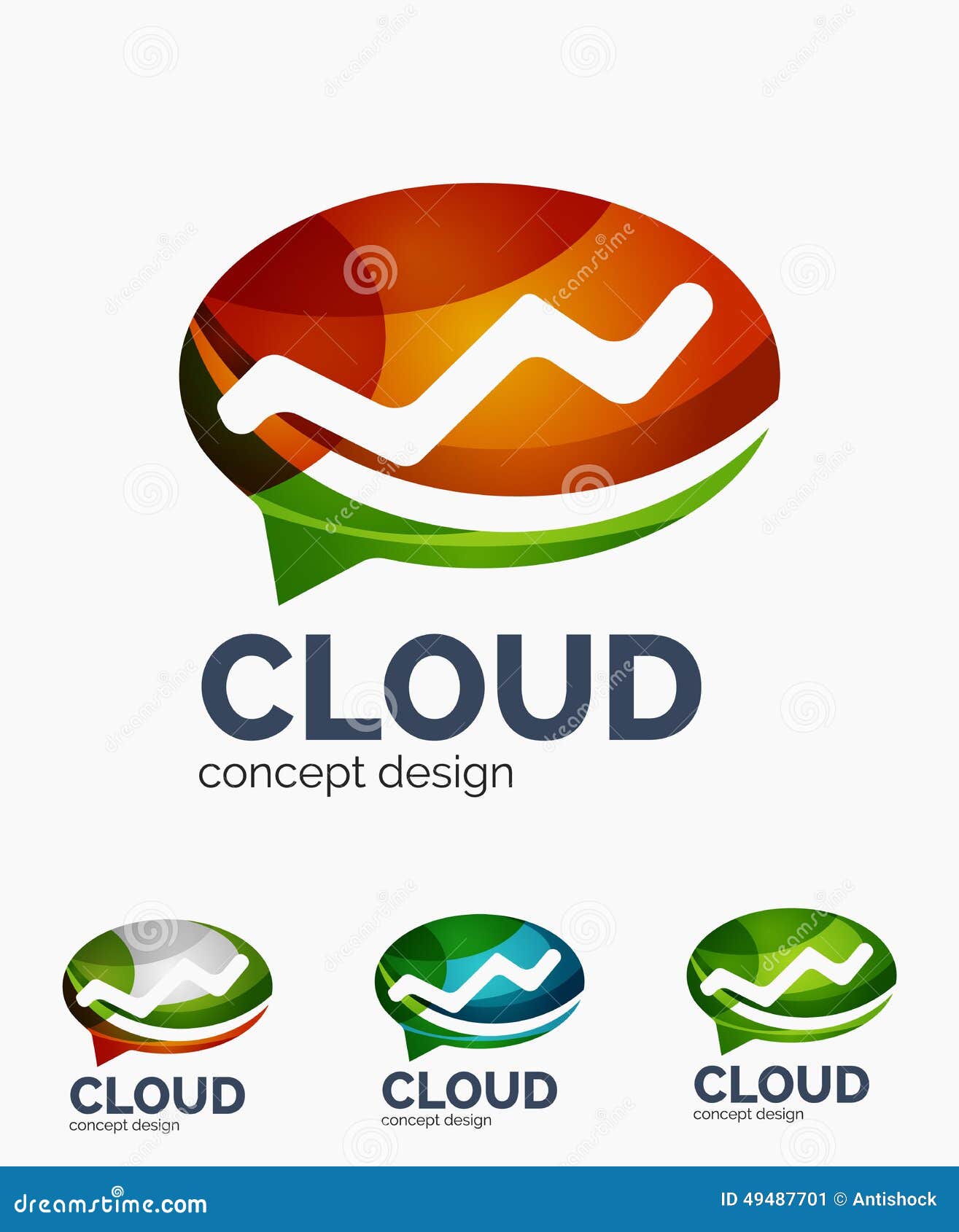 Modern cloud logo set stock vector. Illustration of blue - 49487701
