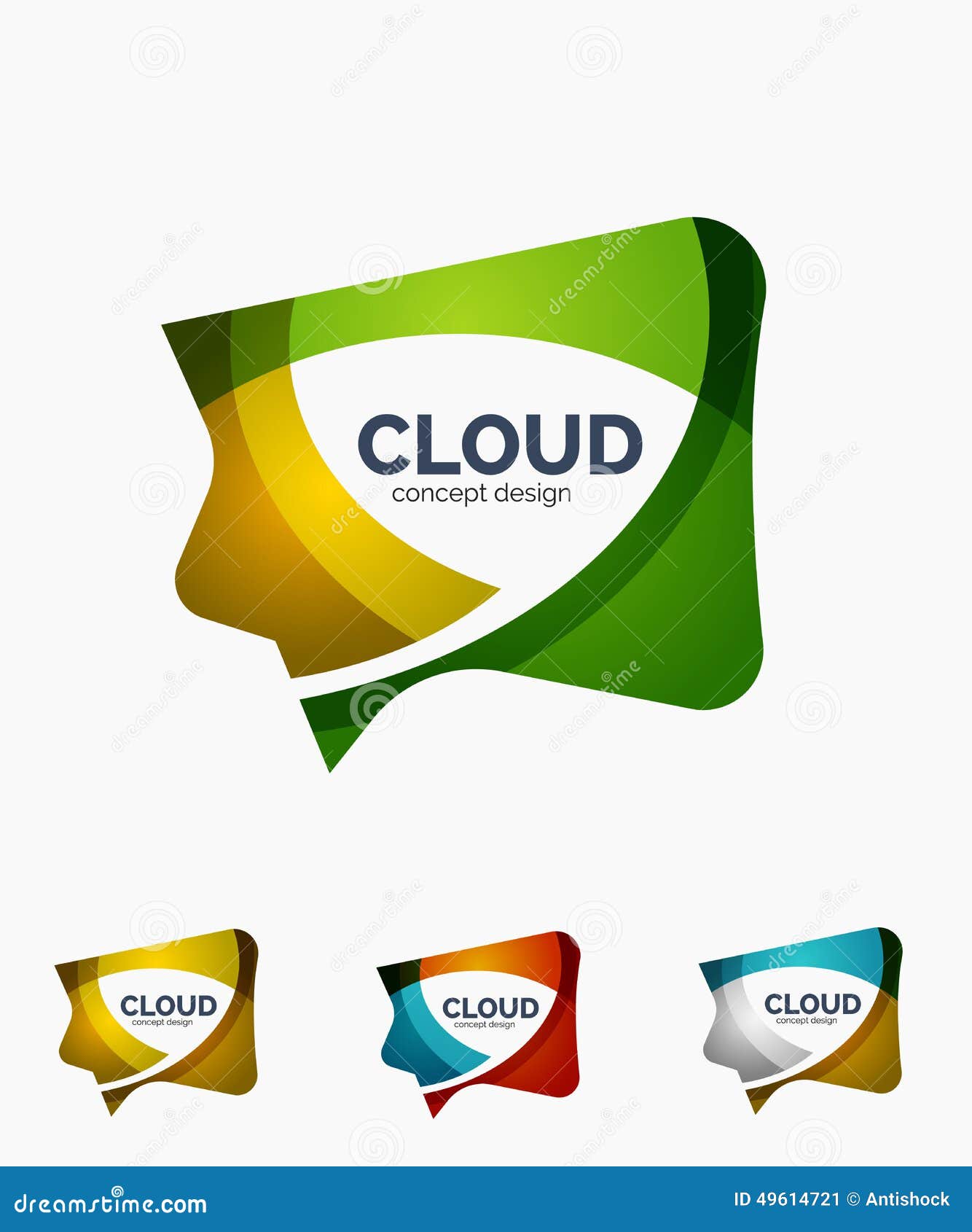 Modern cloud logo set stock vector. Illustration of icon - 49614721