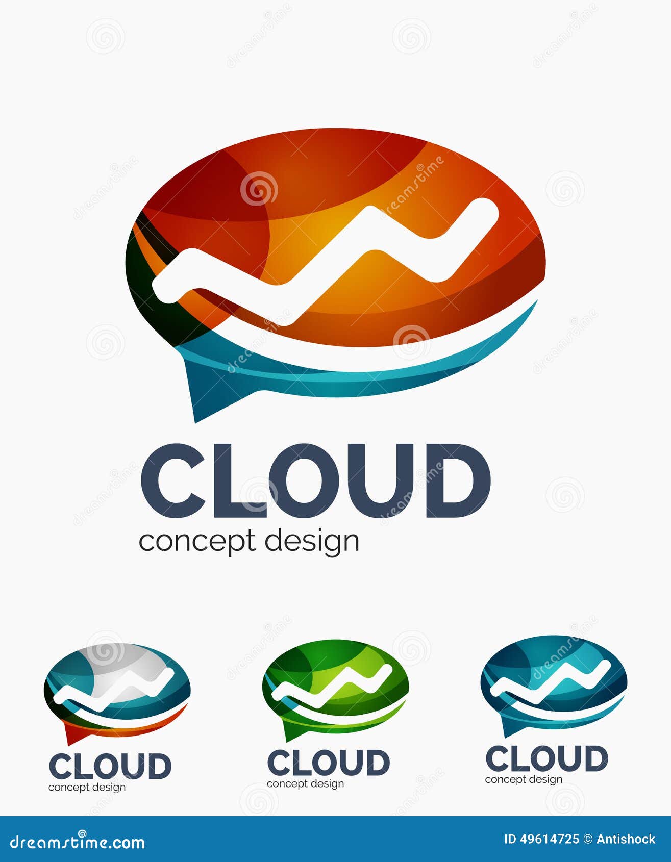 Modern cloud logo set stock vector. Illustration of internet - 49614725