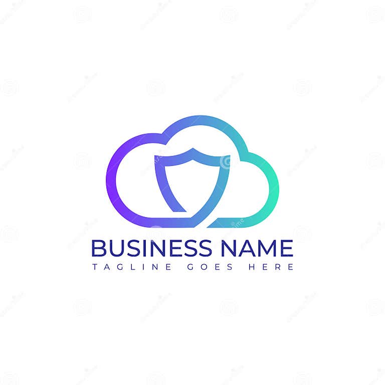 Modern Cloud Security Logo Design Vector Stock Vector - Illustration of ...