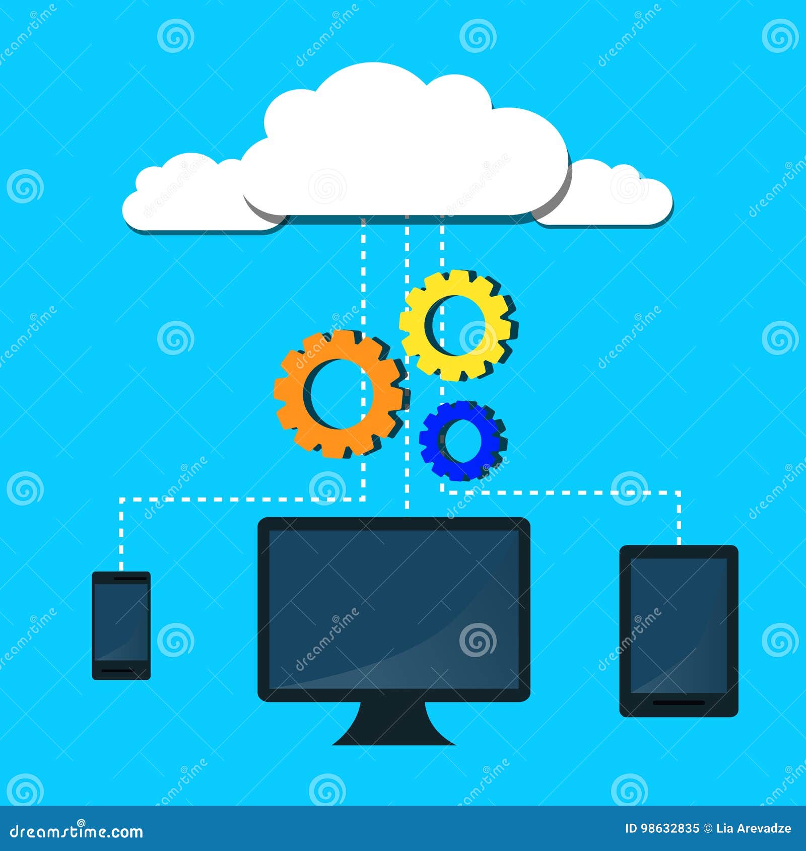 Modern Cloud Services and Cloud Computing Elements Concept. Stock ...