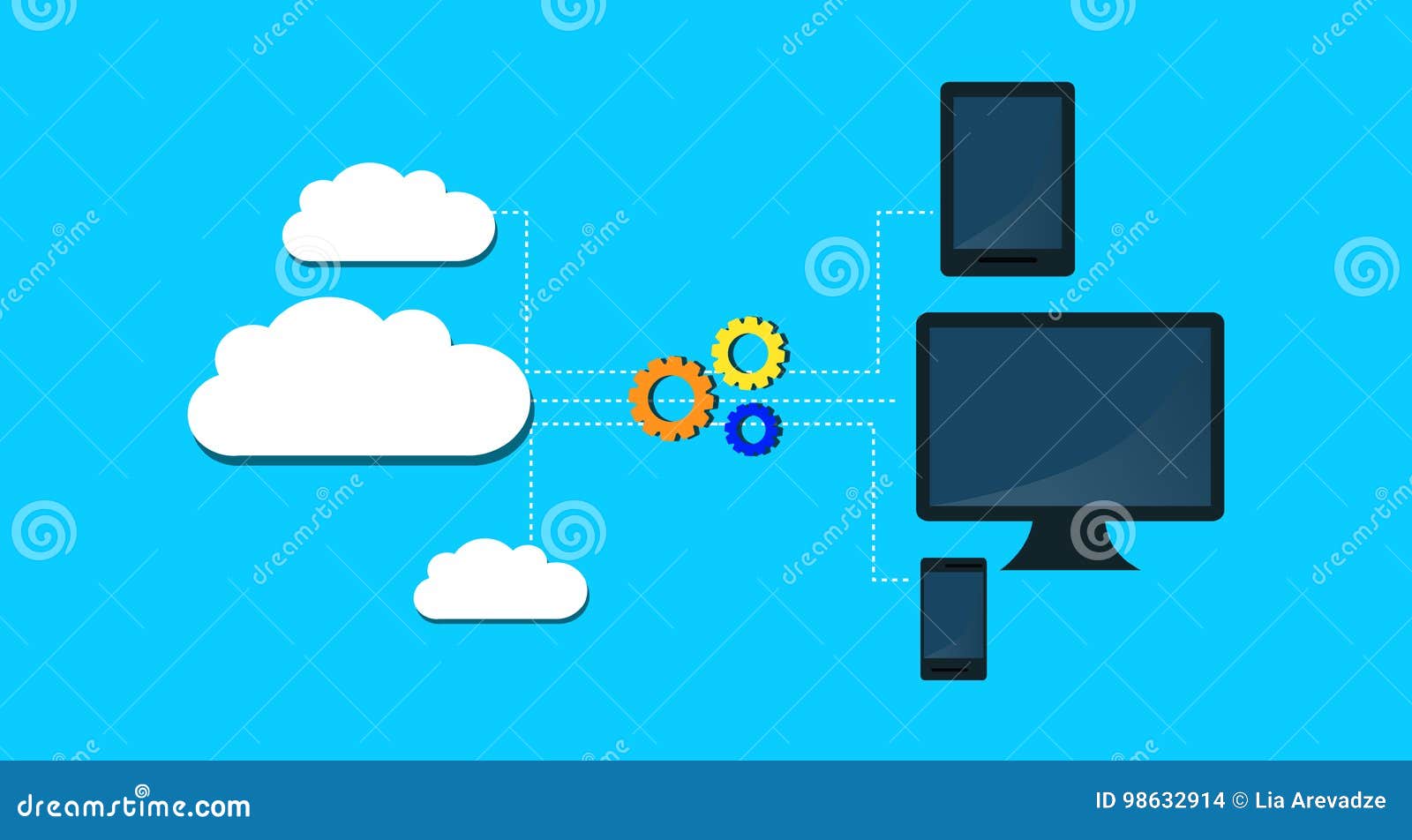Modern Cloud Services and Cloud Computing Elements Concept. Stock ...
