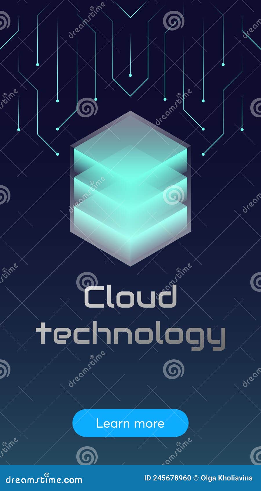 Modern Cloud Technology Concept Stock Vector - Illustration of network ...