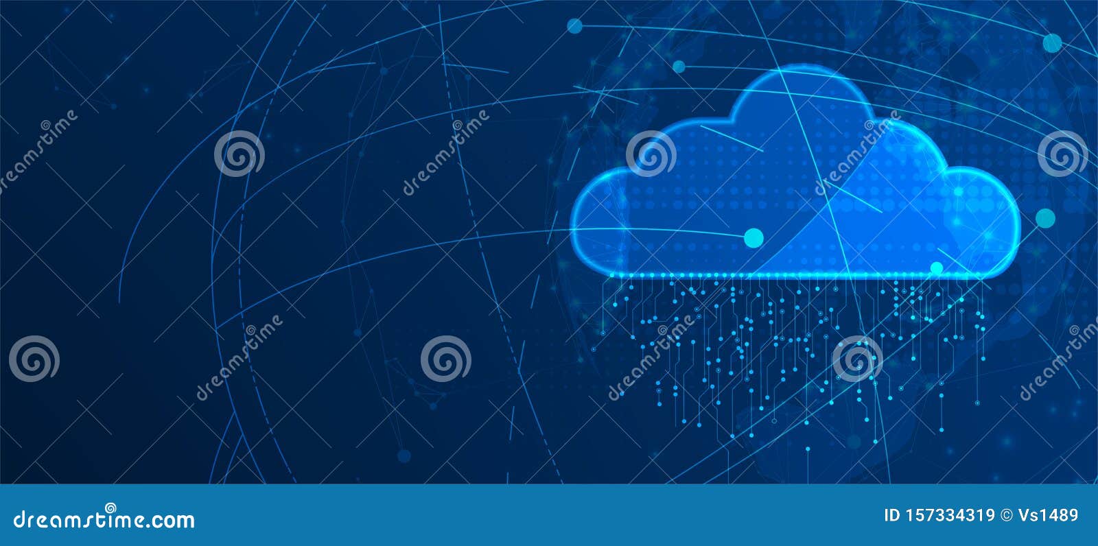 Cloud Technology. Integrated Digital Web Concept Background Stock ...