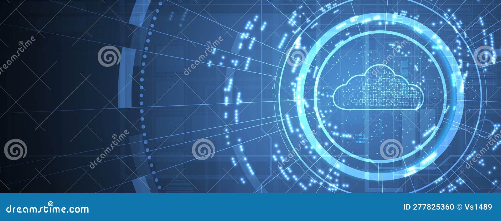 Cloud Technology. Integrated Digital Web Concept Background Stock Vector - Illustration of ...