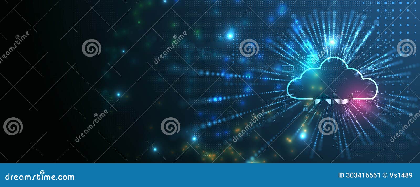 Modern Cloud Technology. Integrated Digital Web Concept Background ...