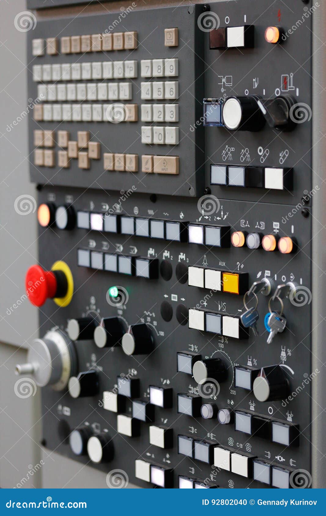 Modern CNC control panel stock photo. Image of milling - 92802040