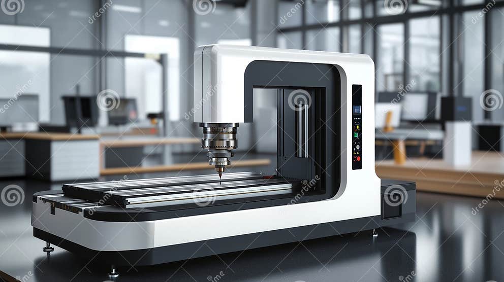 A Modern CNC Machine in a Well-lit Workshop, Showcasing Advanced ...