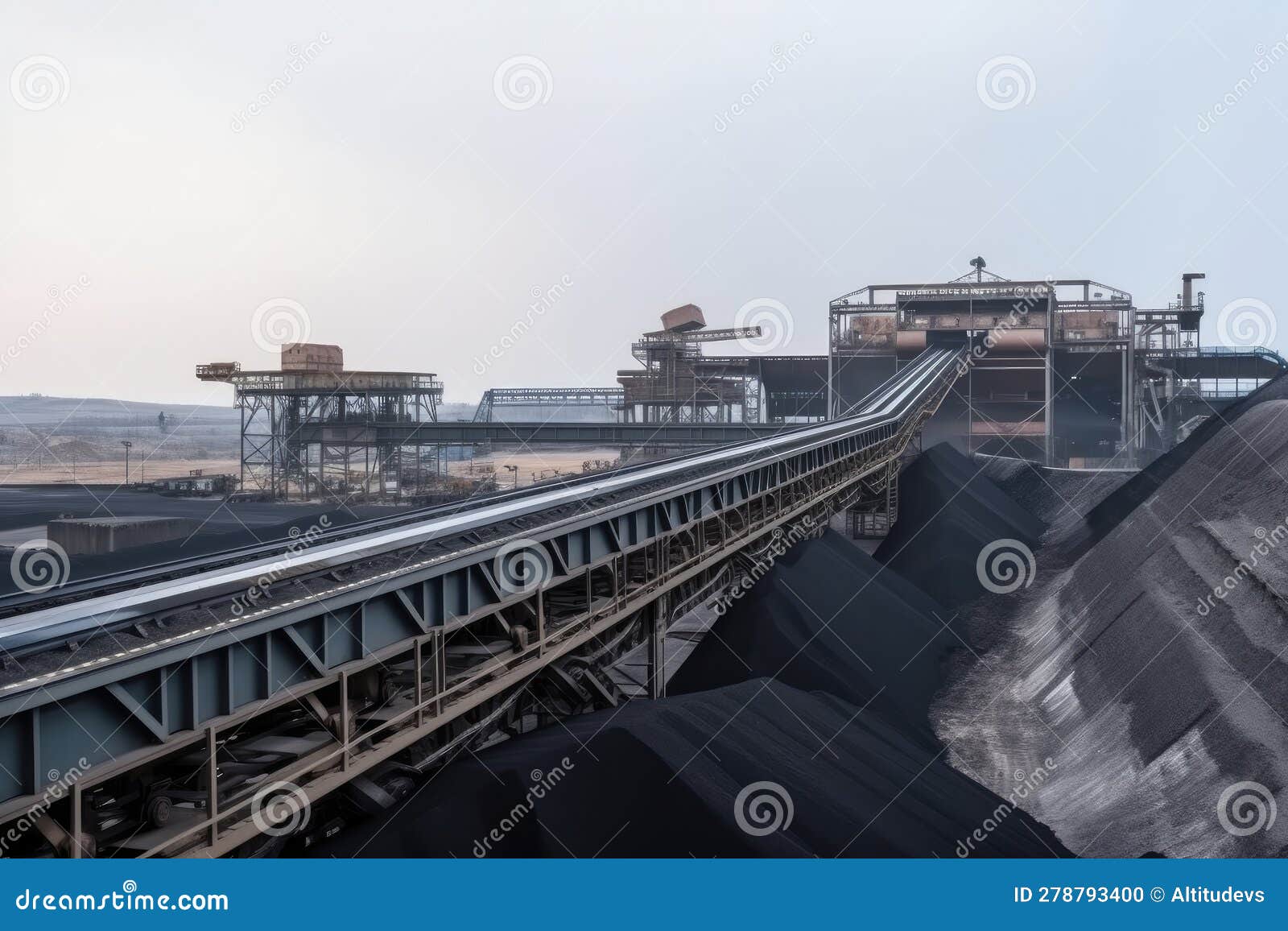 Modern Coal Mine, with Conveyor Belts and Mining Equipment, in Full ...