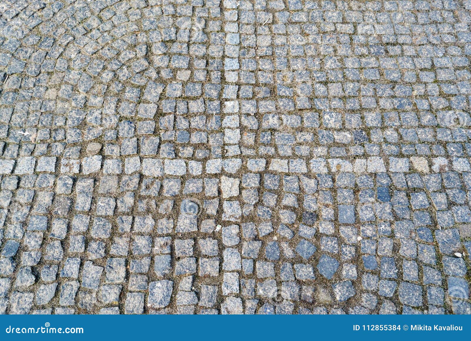 Modern Cobblestone Paving in Perspective Stock Photo - Image of ...