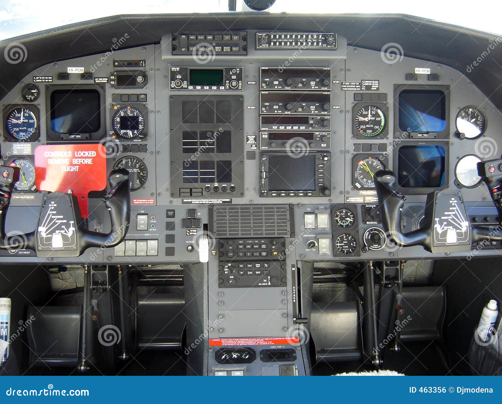 Modern Cockpit Of The Passenger Aircraft In The Hangar Royalty-Free ...