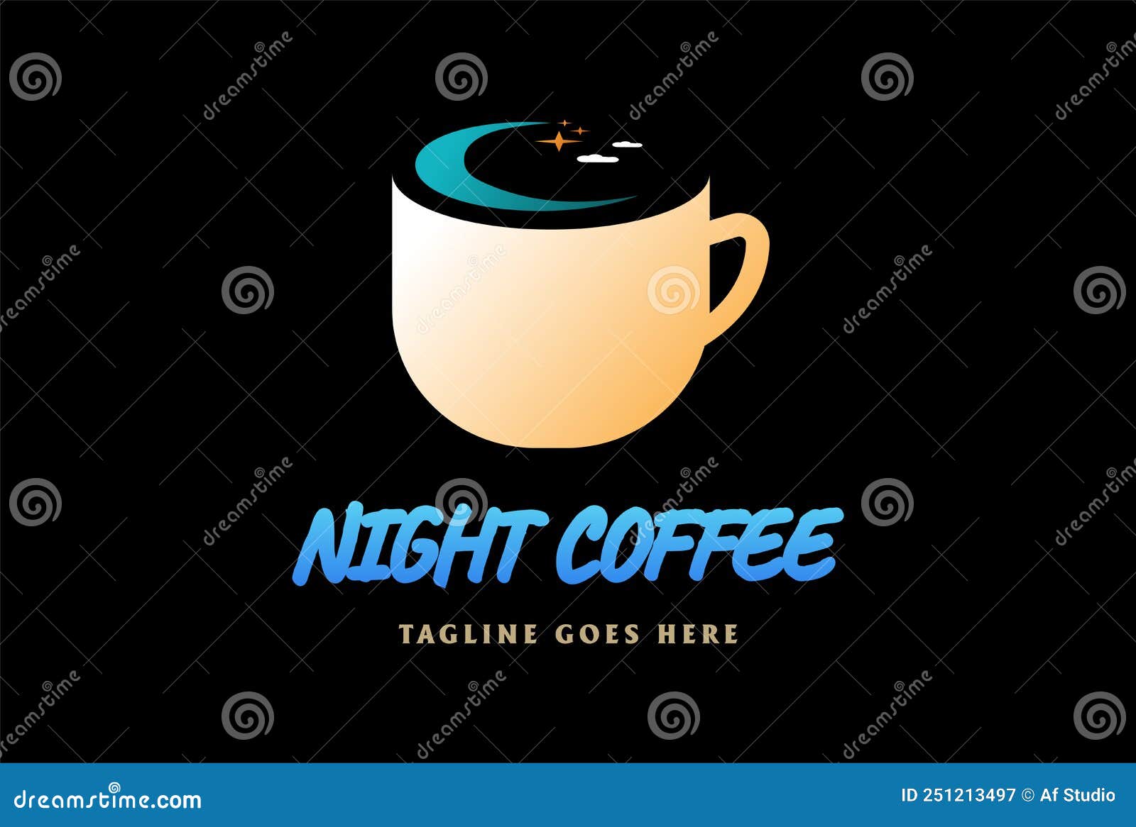 Moon Cafe Logo With Maid Silhouette Vector | CartoonDealer.com #238233461