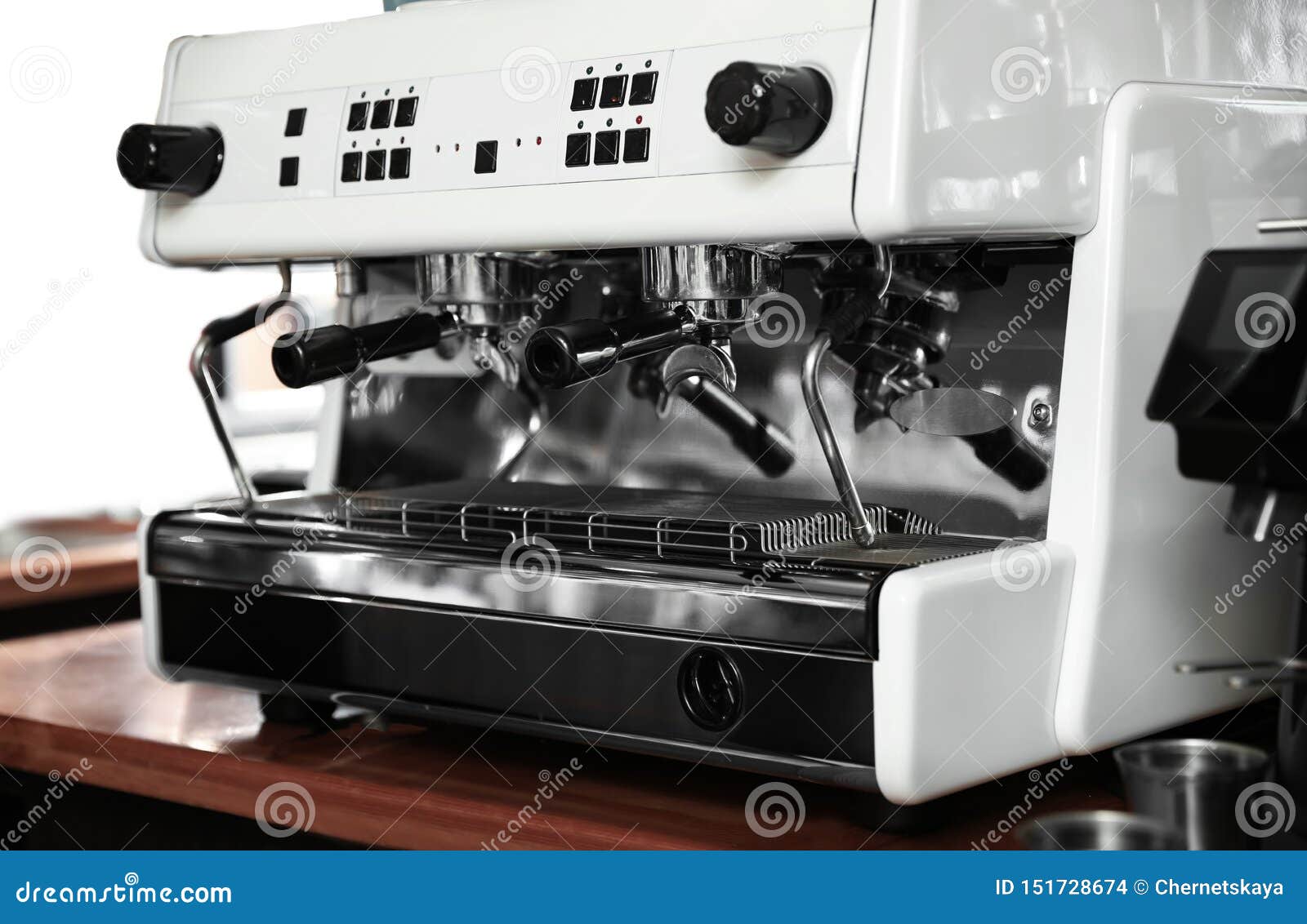 Modern Coffee Machine on Bar Counter Stock Photo - Image of coffee ...