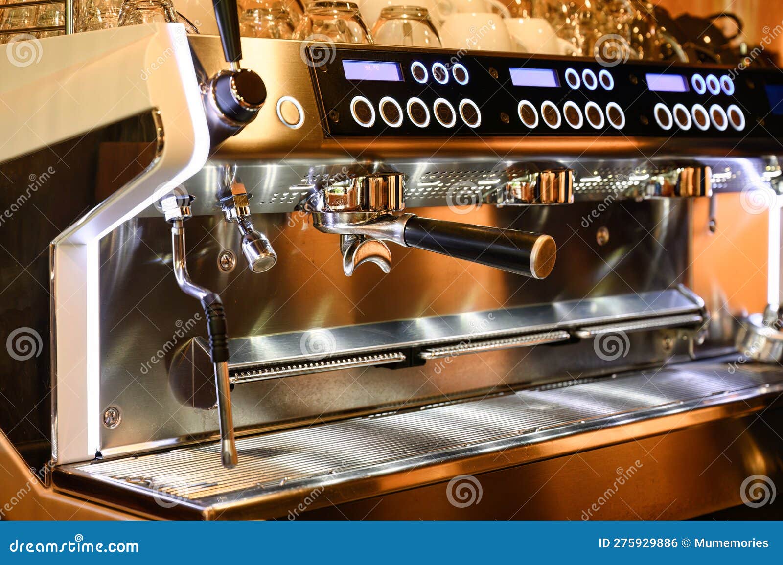 Modern Coffee Maker Machine with Handle Portable Filter on Counter Bar ...