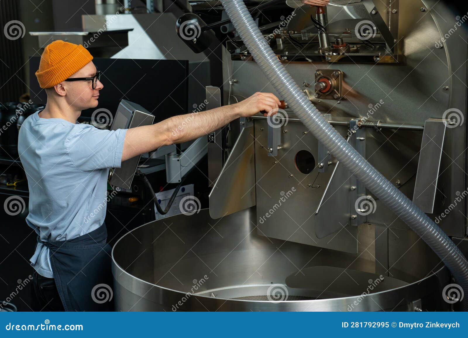 Modern Coffee Roasting Factory, Process of Creating Coffee. Stock Image ...