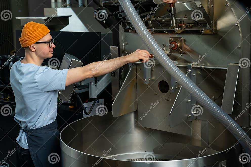 Modern Coffee Roasting Factory, Process of Creating Coffee. Stock Image - Image of starbucks ...