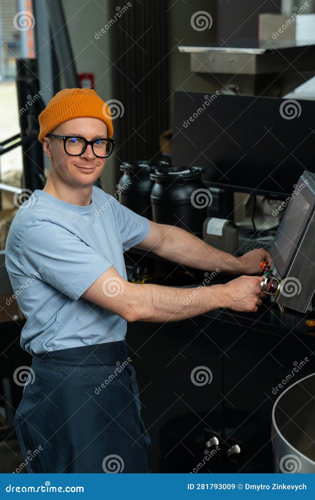 Modern Coffee Roasting Factory, Process of Creating Coffee. Stock Image ...