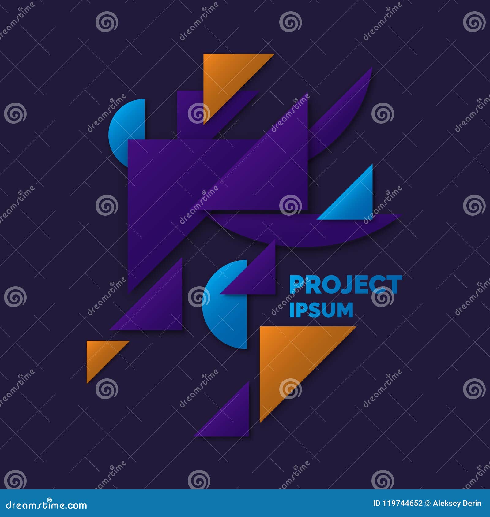 Modern Collage of Simple Geometric Shapes. Abstract Composition and ...