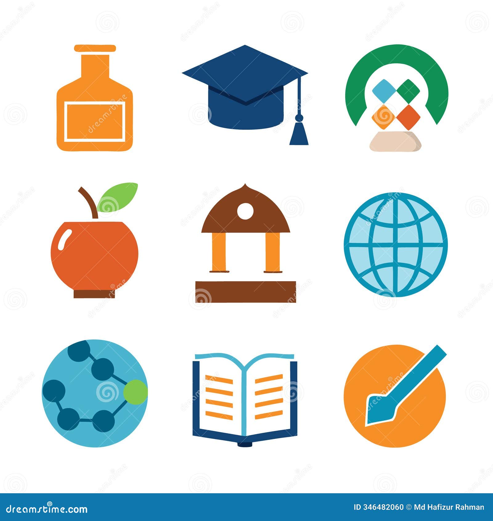 Modern Collection Set of Educational Symbols Suitable for Schools and ...