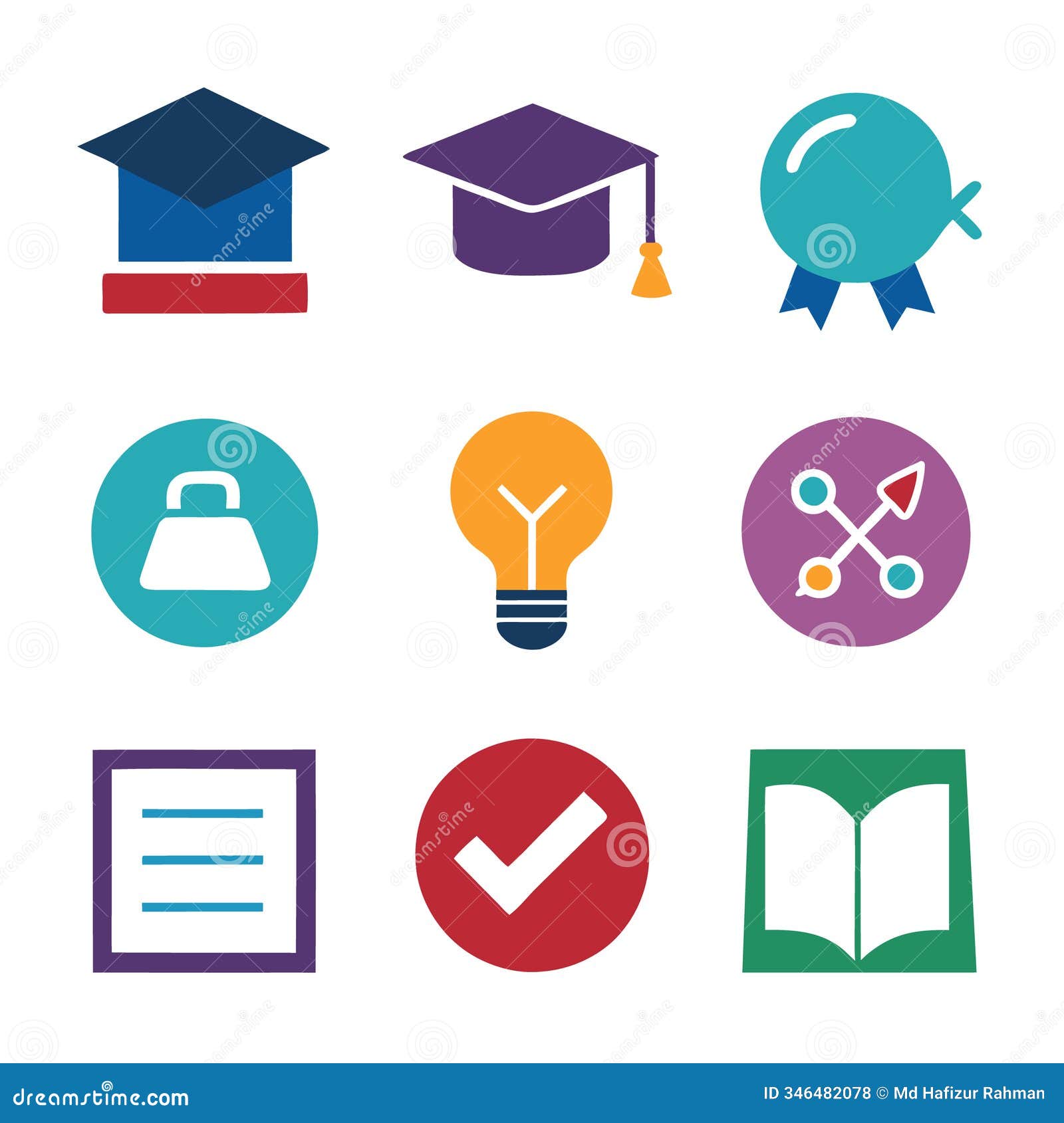 Modern Collection Set of Educational Symbols Suitable for Schools and ...