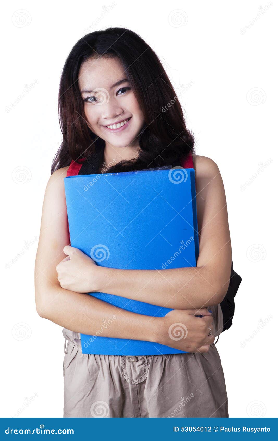 Modern College Student Smiling in Studio Stock Photo - Image of ...