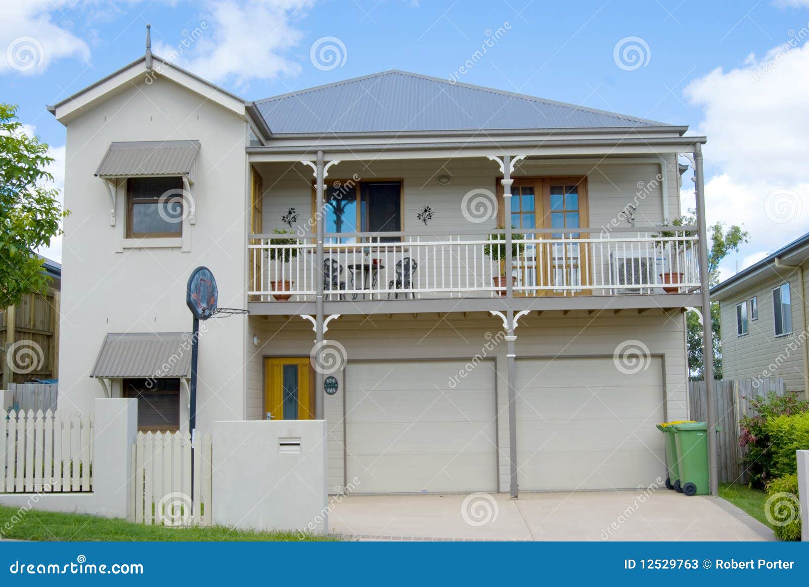 Modern Colonial House stock image. Image of land, construction - 12529763