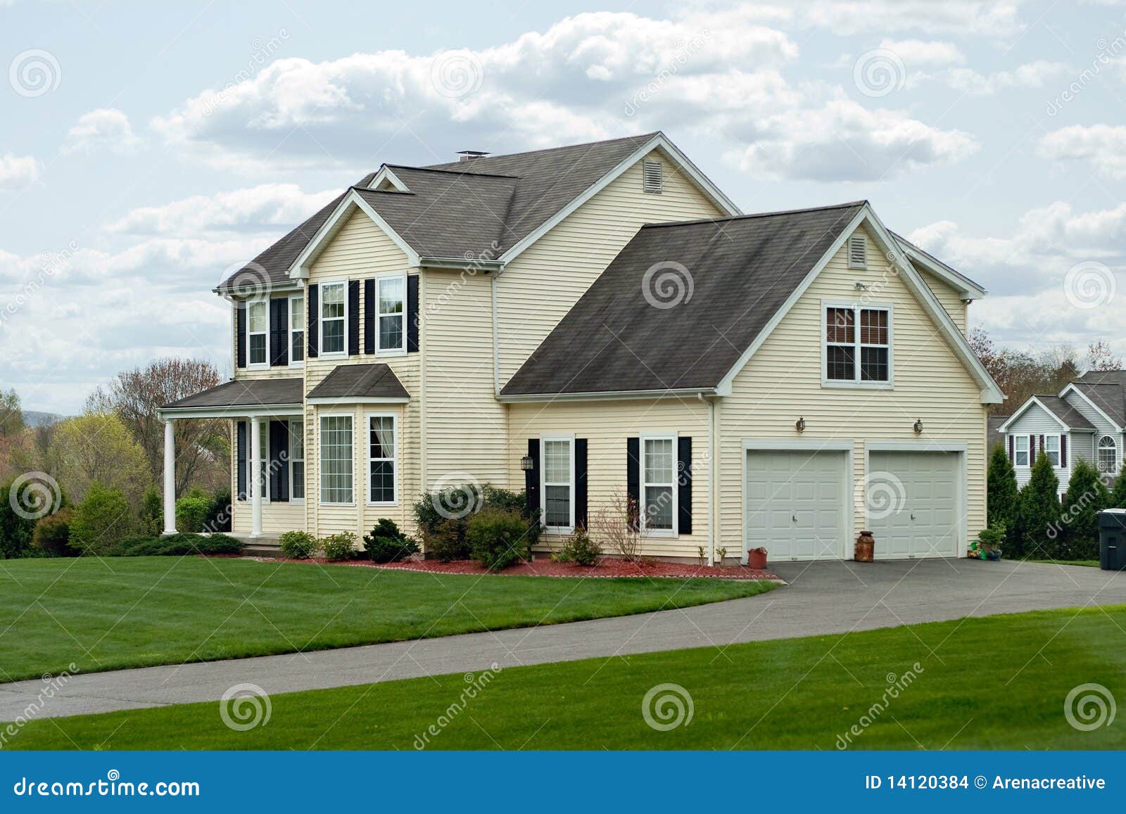 Modern Colonial House stock photo. Image of garage, building - 14120384