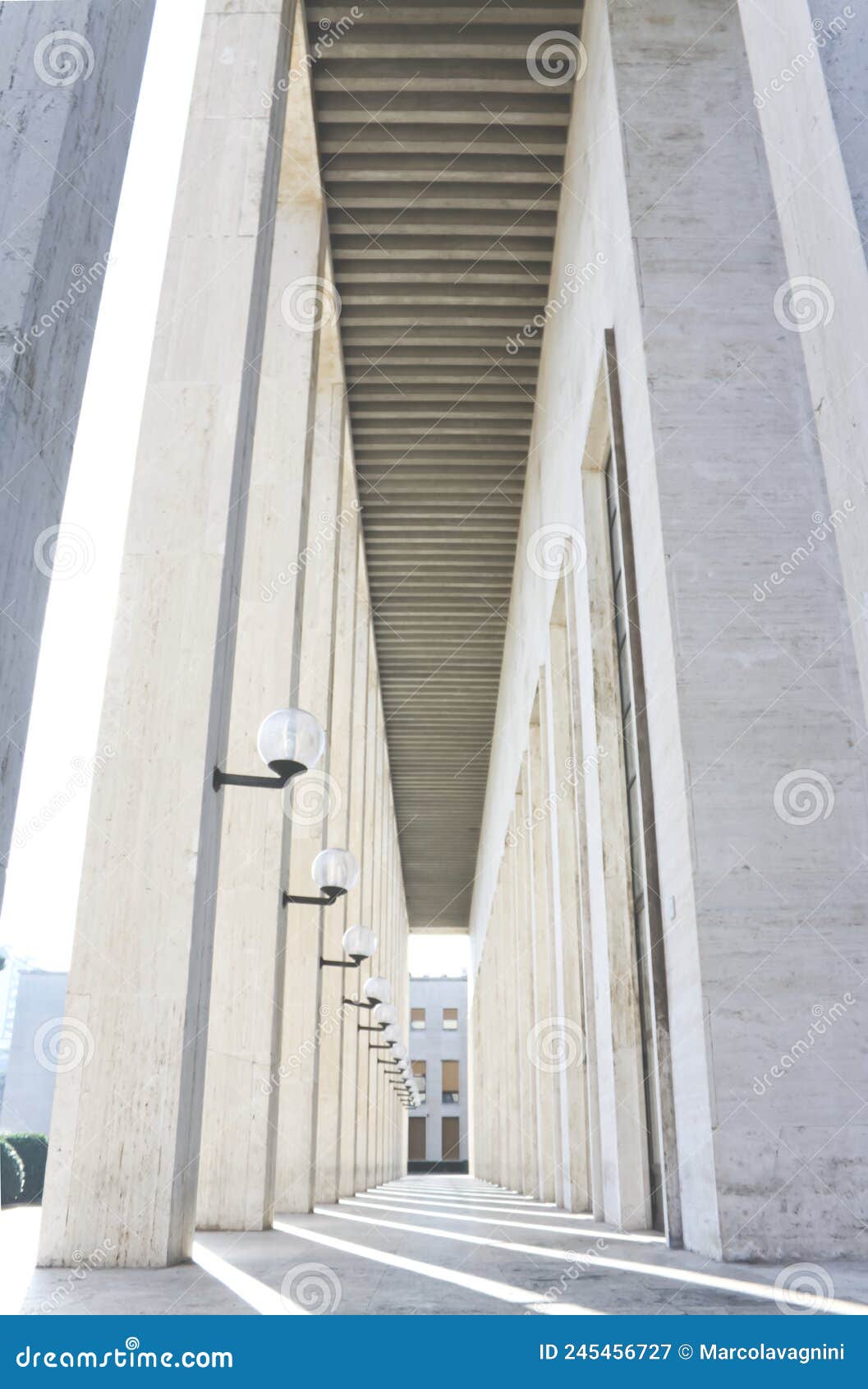 Modern Colonnade in Architecture Stock Image - Image of simplicity ...