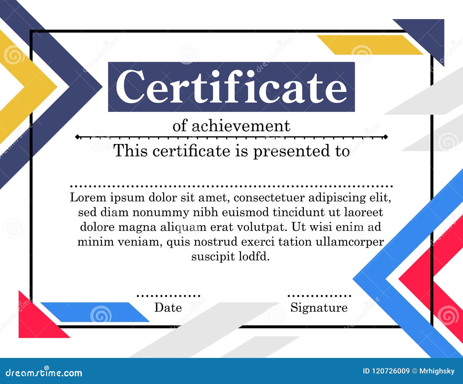 Modern Color Certificate Template Stock Vector - Illustration of modern ...