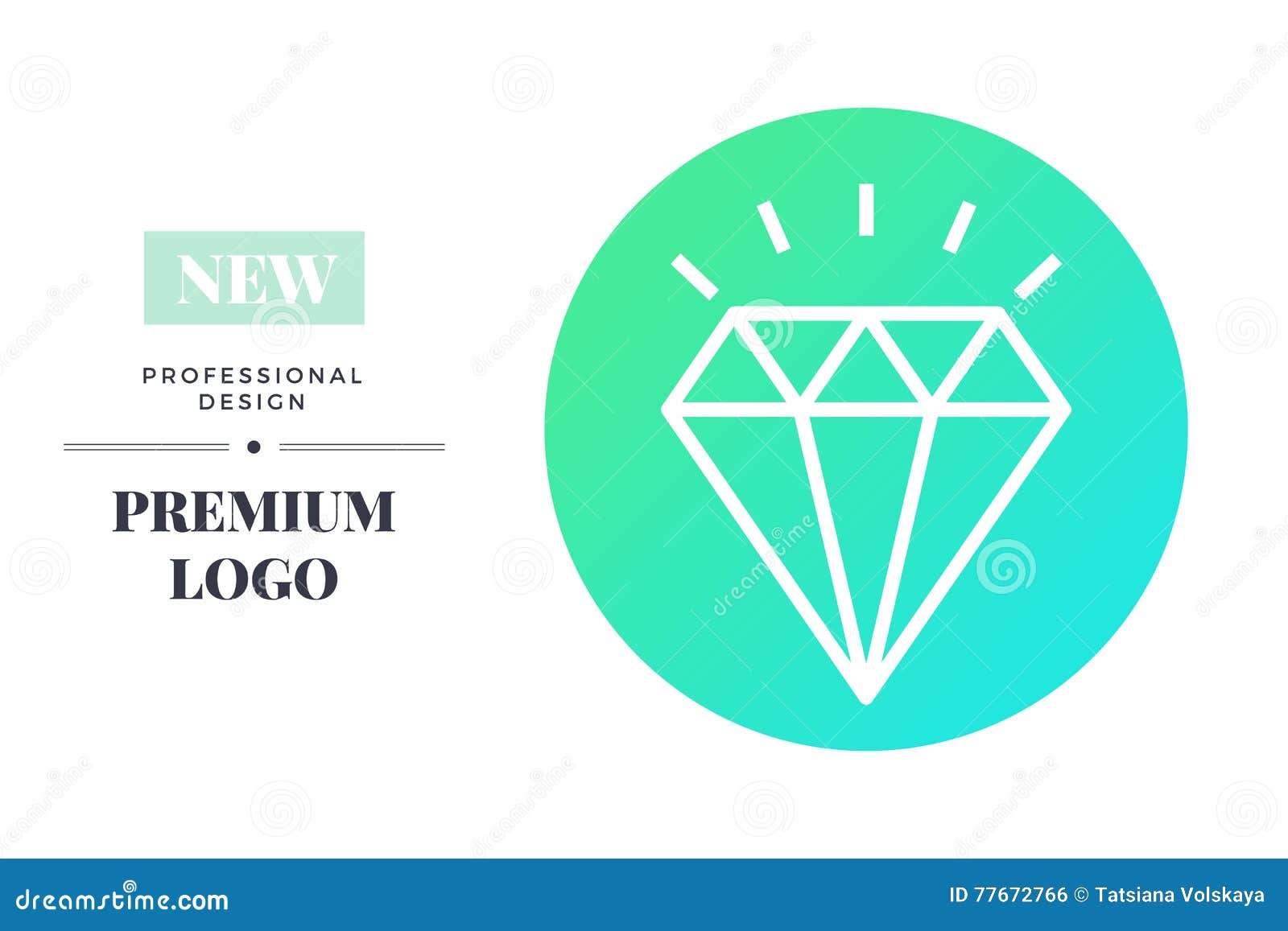 Modern Color Diamond Icon Design. Vector Round Sign Template Stock ...