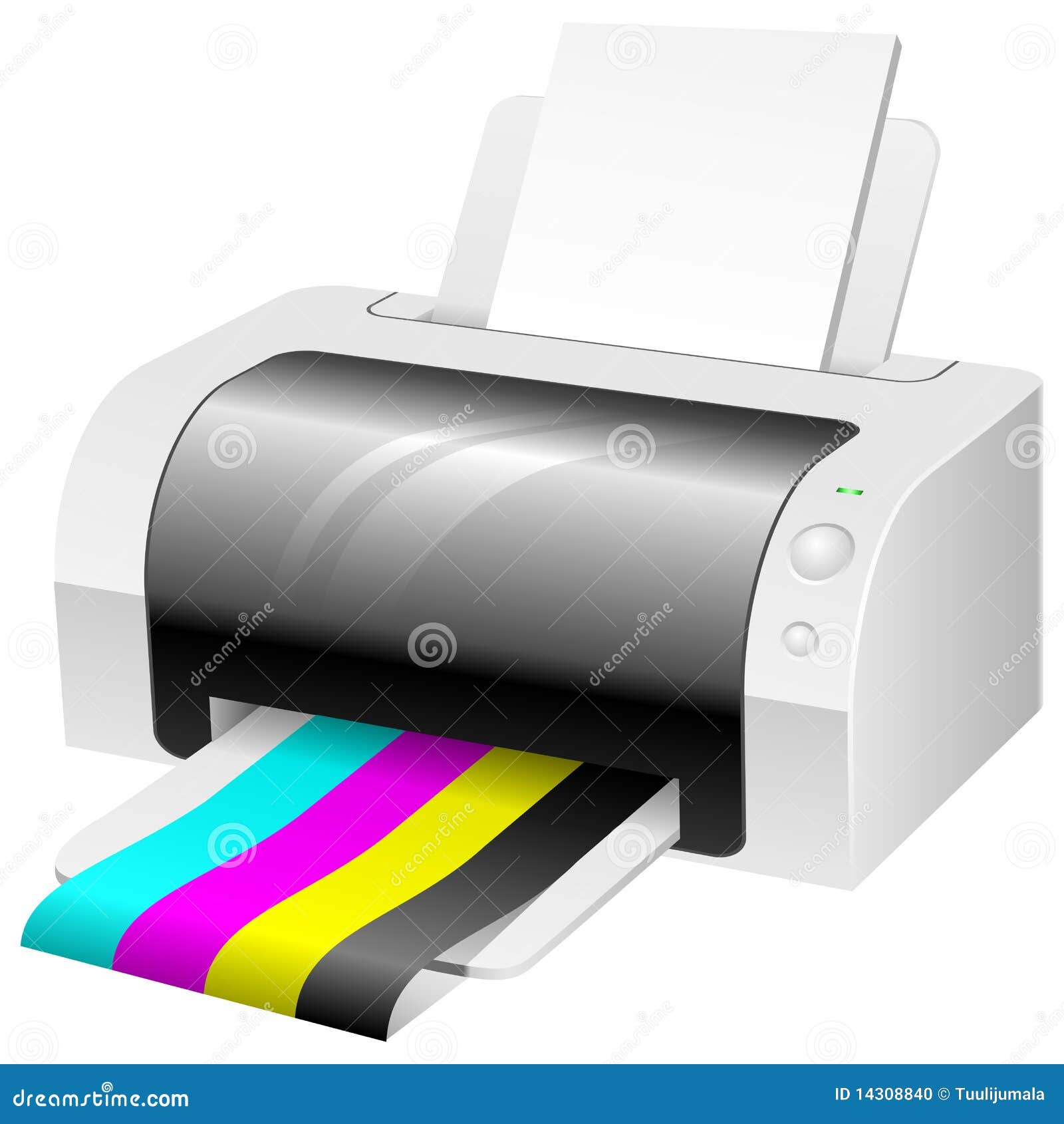 Modern color printer stock vector. Illustration of device - 14308840