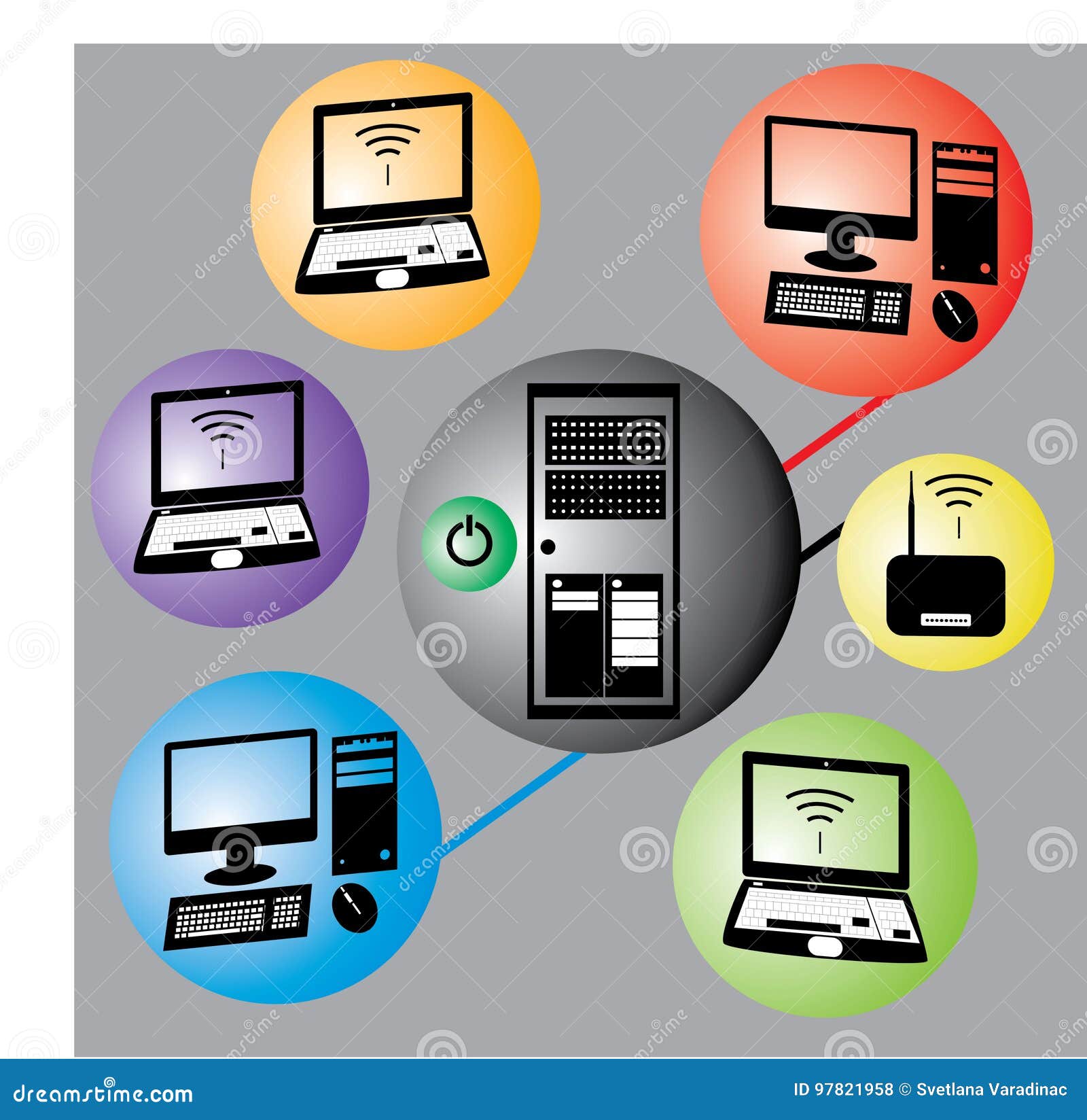 Modern Color Vector Computer Info Graphic Stock Vector - Illustration ...