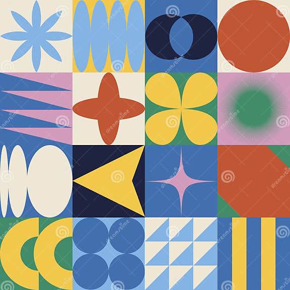 Modern Colored Grid Background Stock Illustration - Illustration of ...