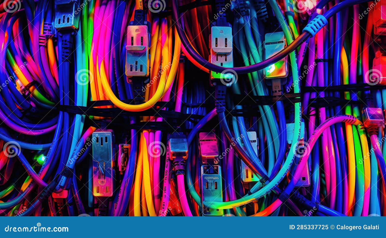 A Modern Colored Wire Connections Artwork, Ai Generated Image Stock ...
