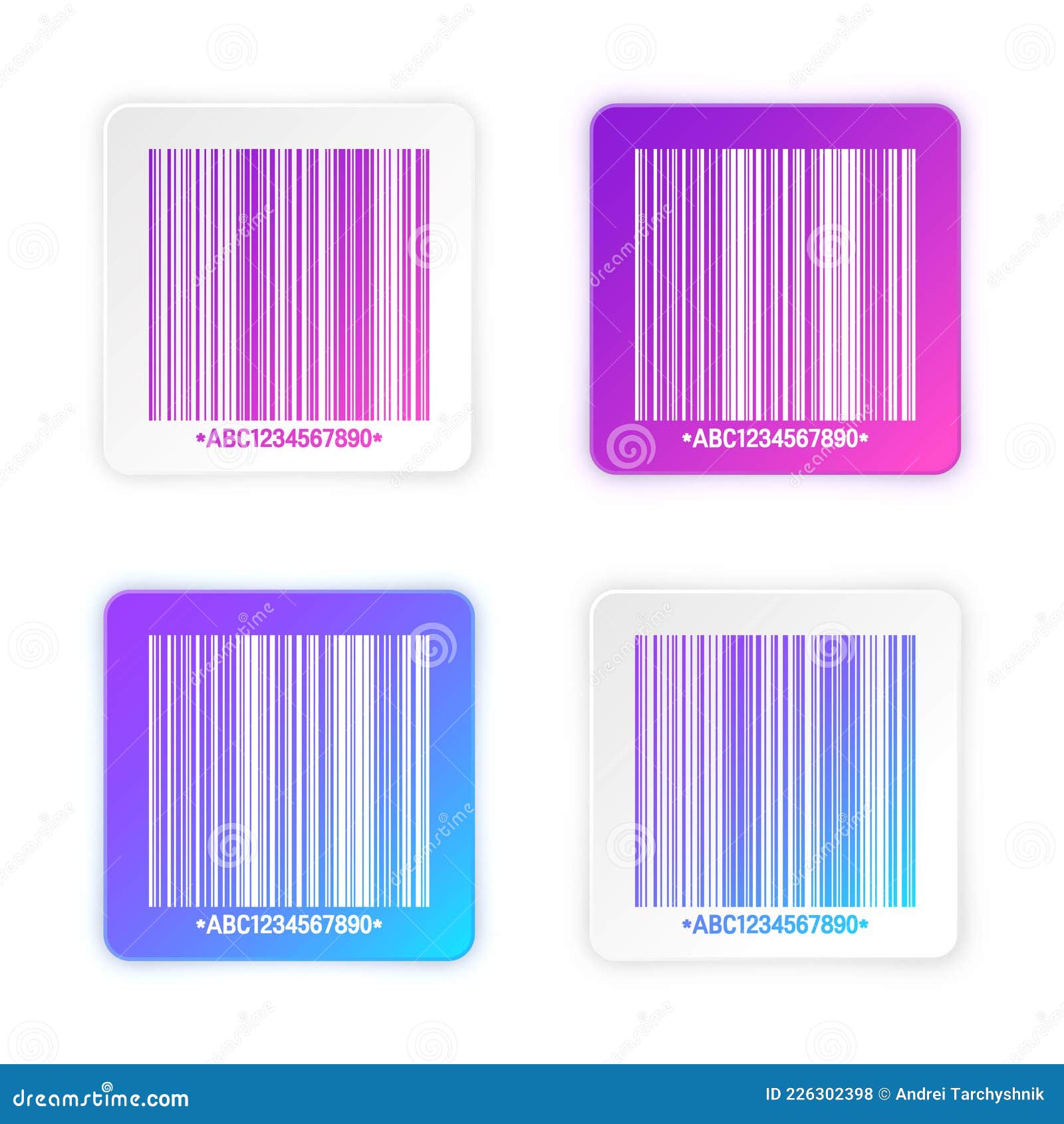Modern Colorful Barcode Sticker. Identification Tracking Code. Serial ...