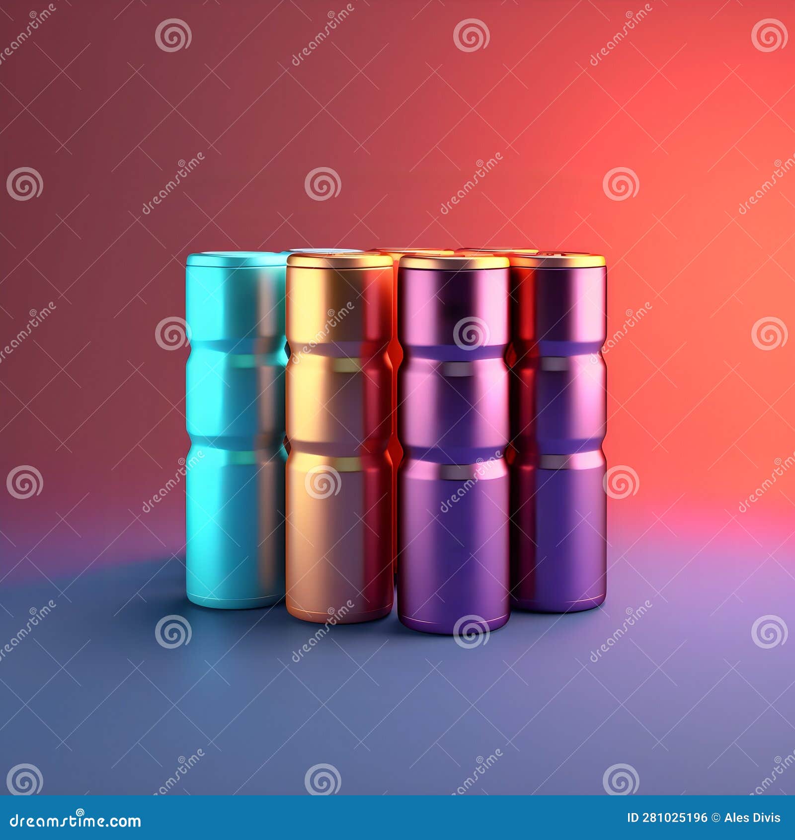 Modern Colorful Batteries. Generative AI Stock Illustration ...