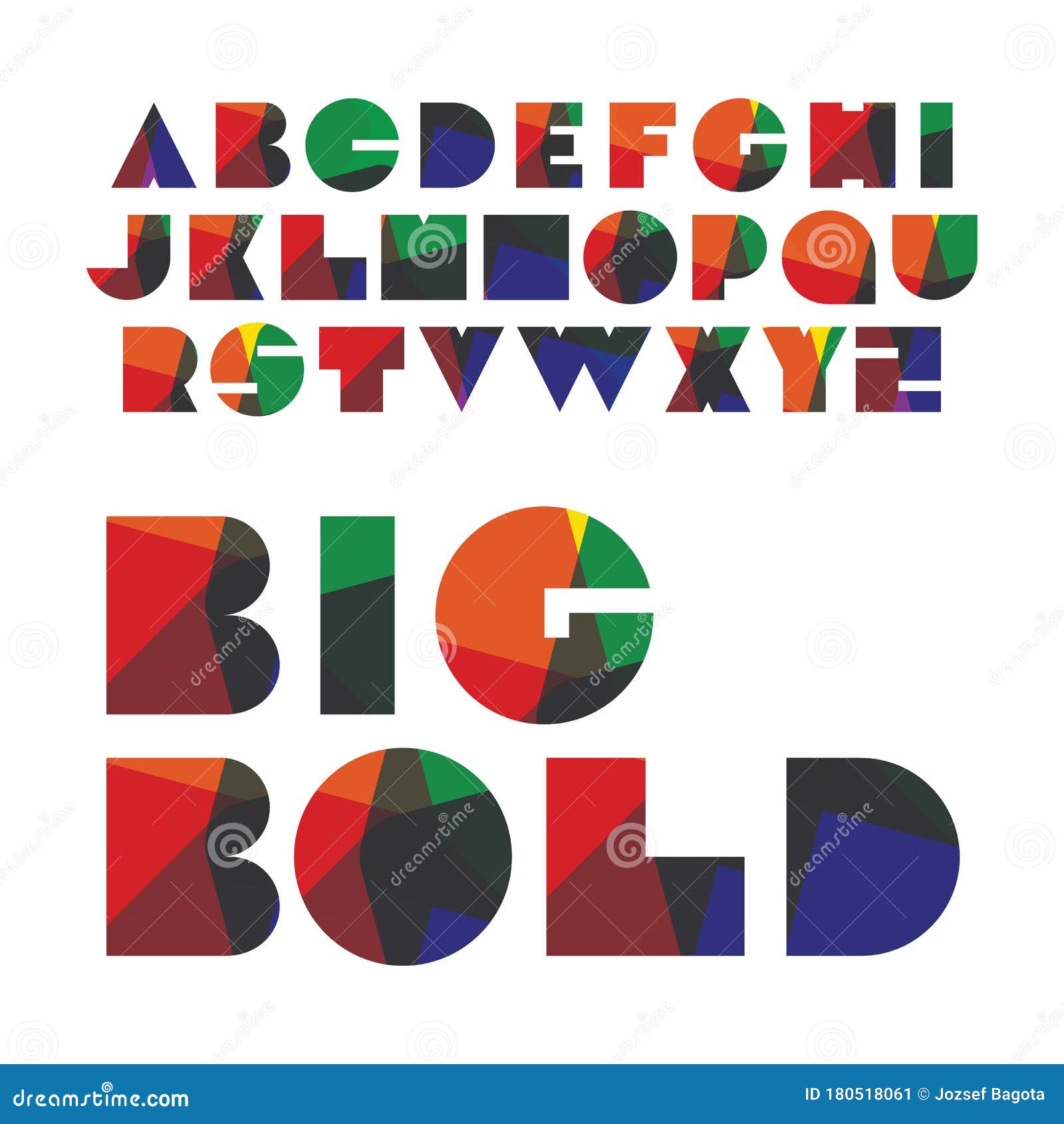 Modern Colorful Big Bold Font Set Design for Your Typography Stock ...