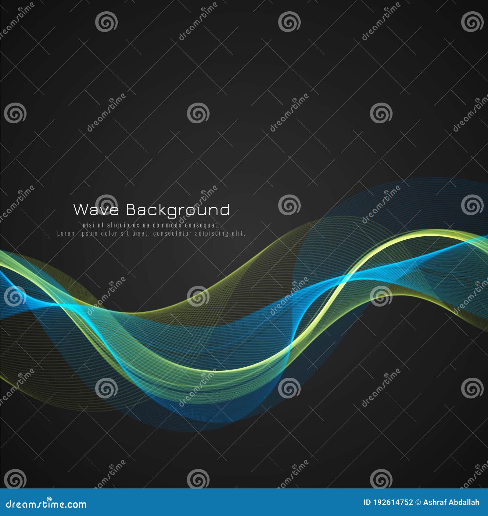 Modern Colorful Bright Wave Dark Background Stock Vector - Illustration ...