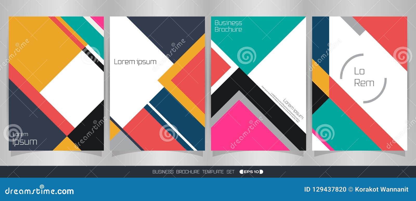 Modern Colorful Brochure Classic in Geometrical Pattern. Stock Vector ...