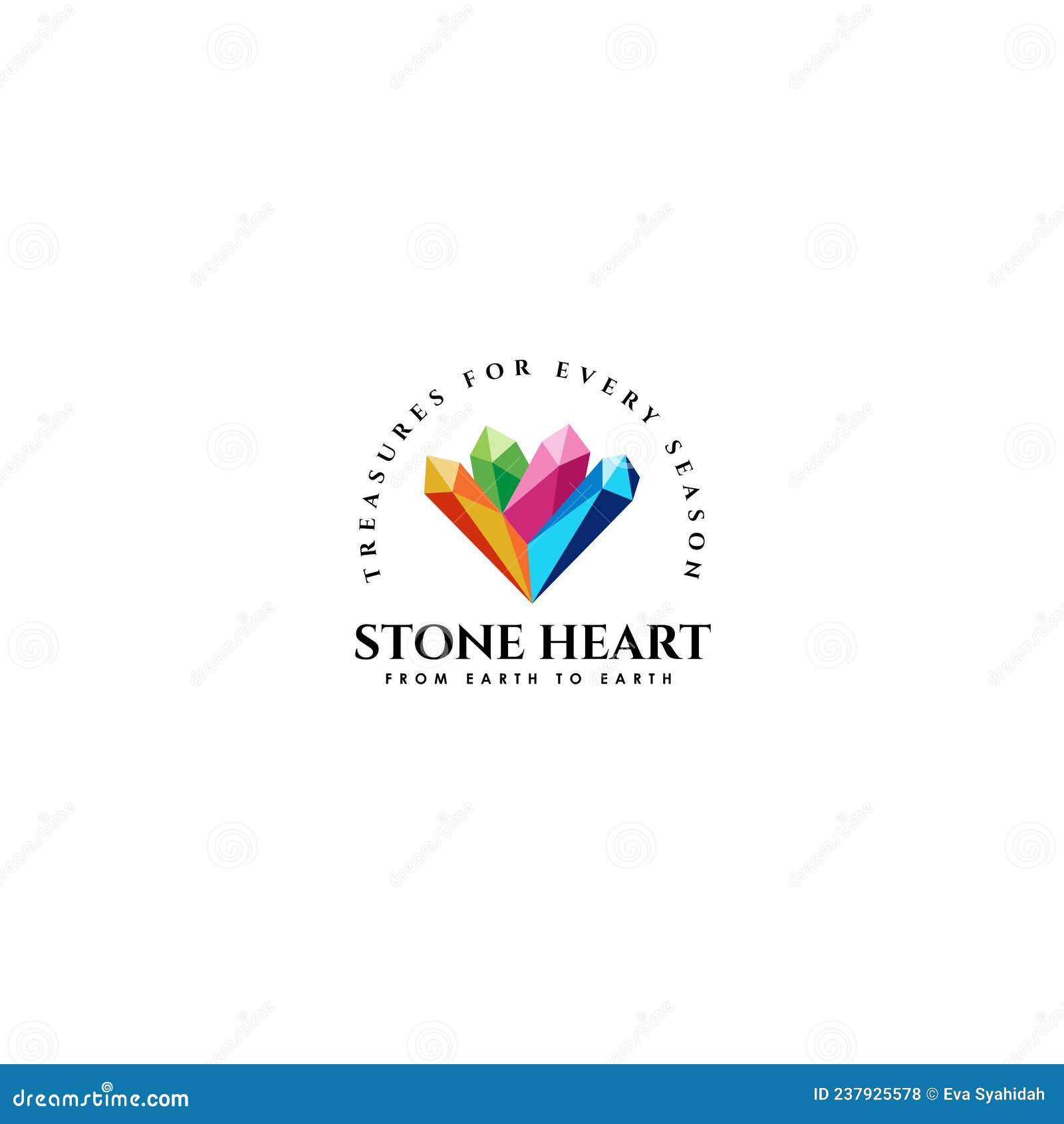 Modern Colorful Design STONE HEART Logo Design Stock Vector ...