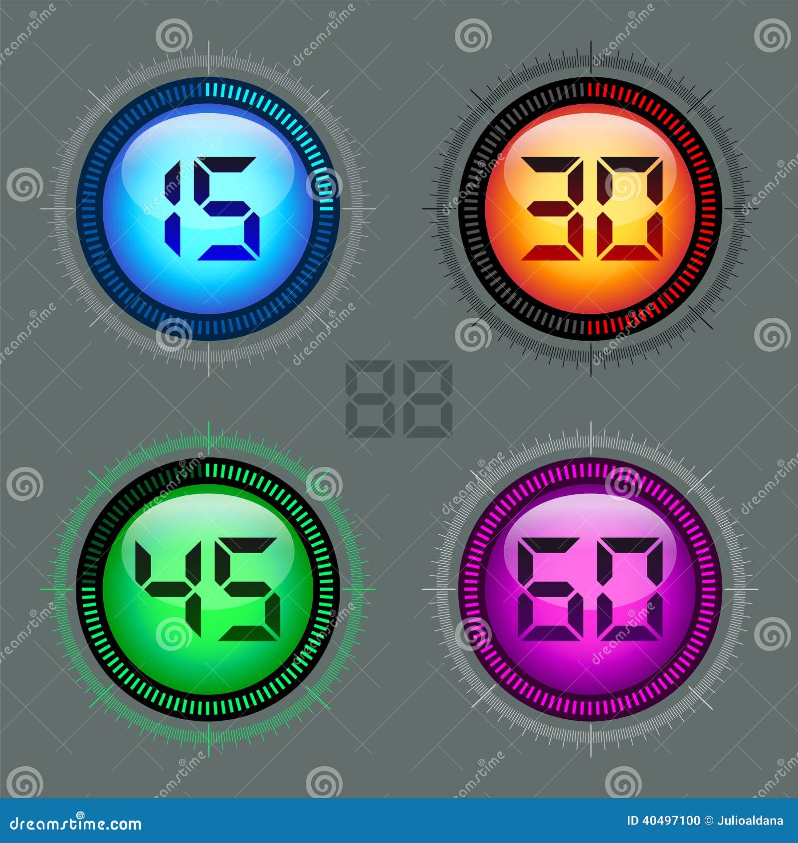 Modern Colorful Digital Timer Stock Vector - Illustration of dial ...