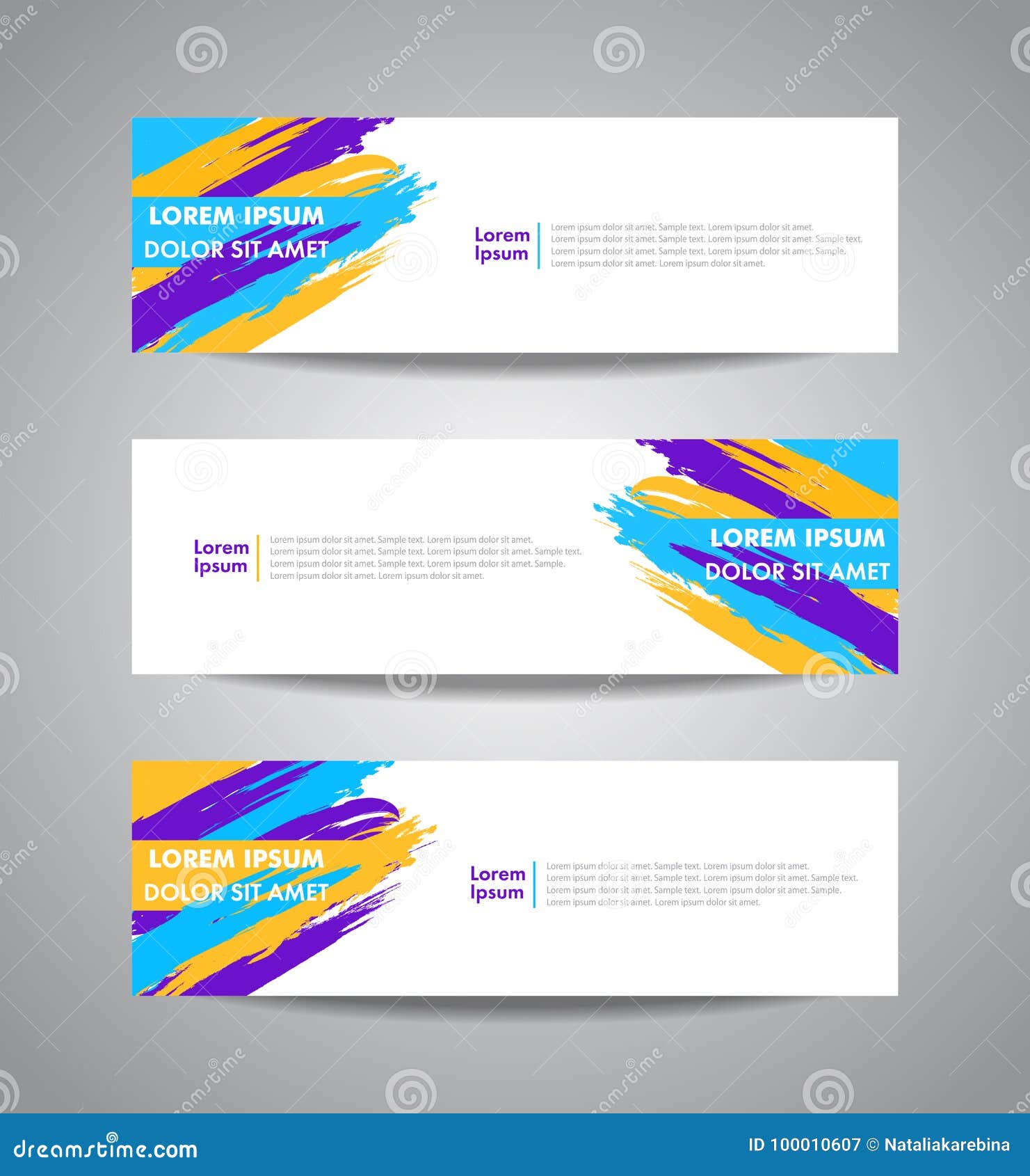 Modern Colorful Dynamic Design Banner. Set Template Stock Vector ...