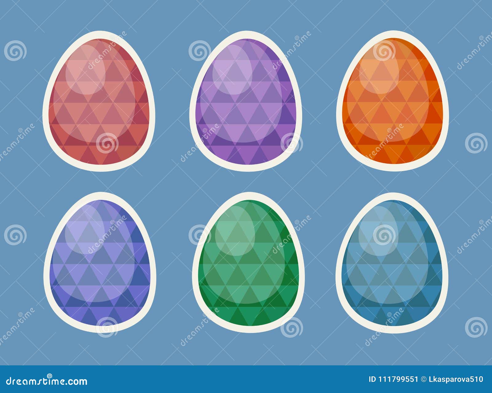 Easter Egg Stickers, Cartoon Illustration. Stock Illustration ...