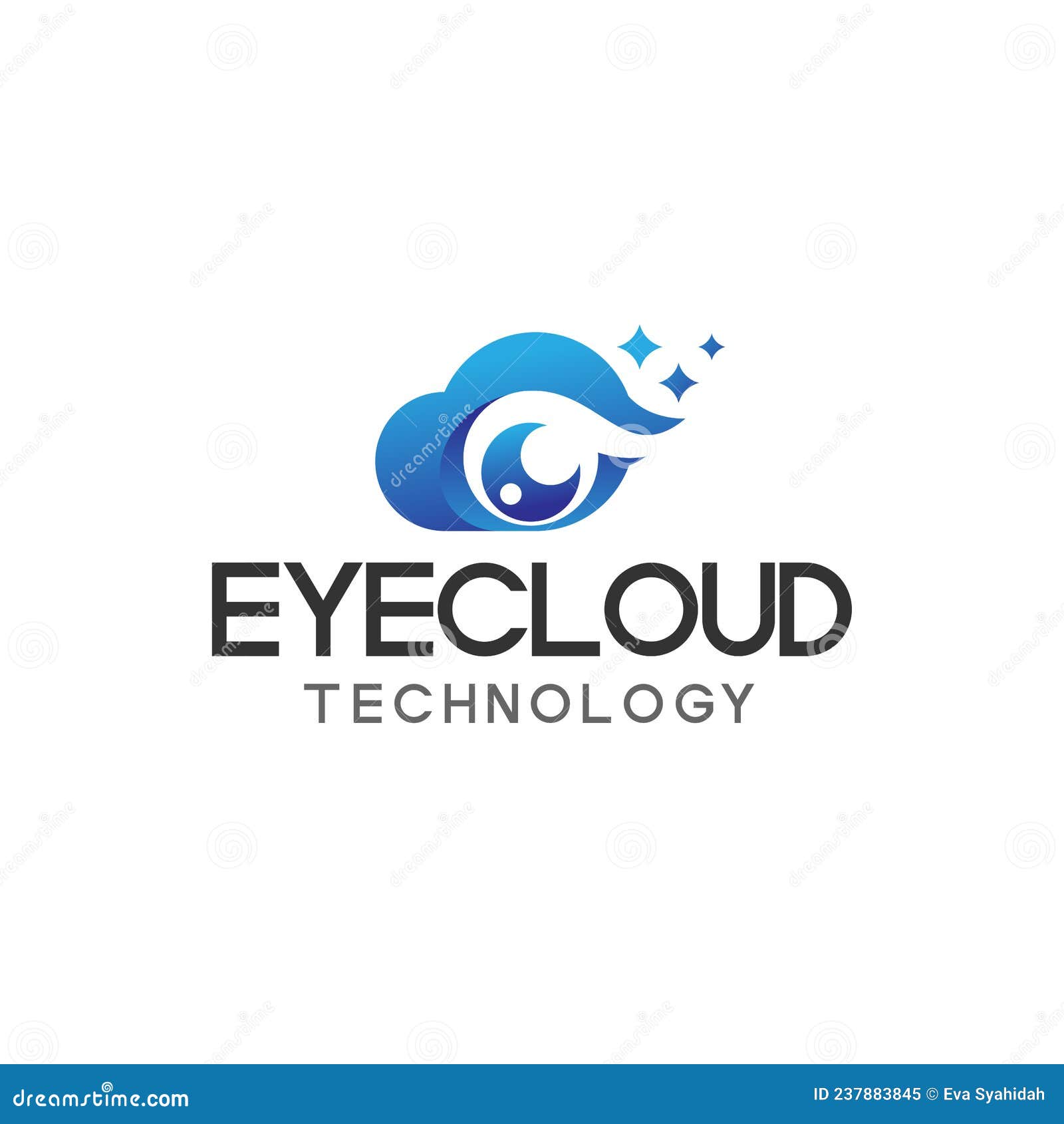 Modern Colorful EYECLOUD Technology Logo Design Stock Vector ...