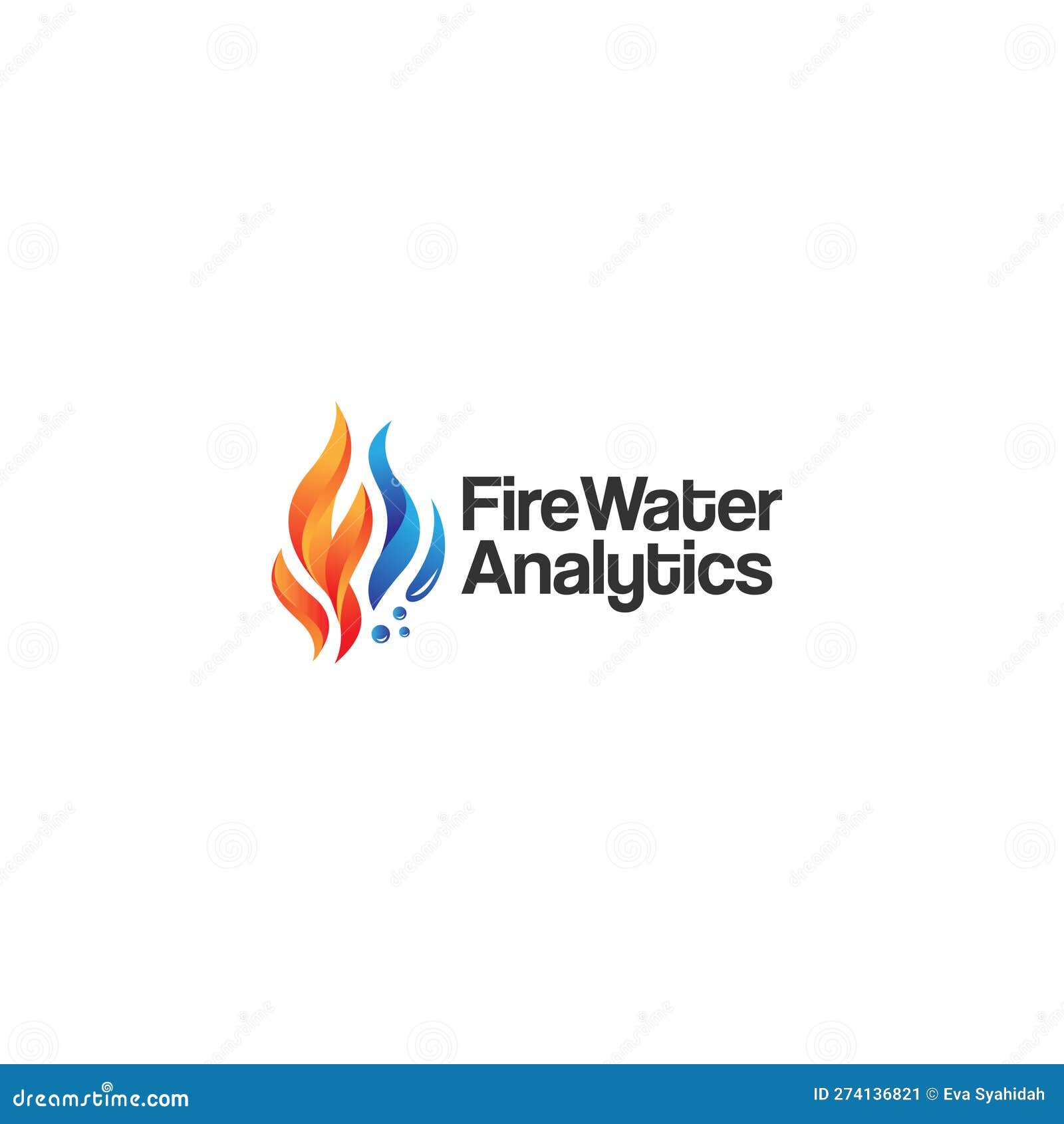 Modern Colorful Fire Water Analytics Logo Design Stock Vector ...