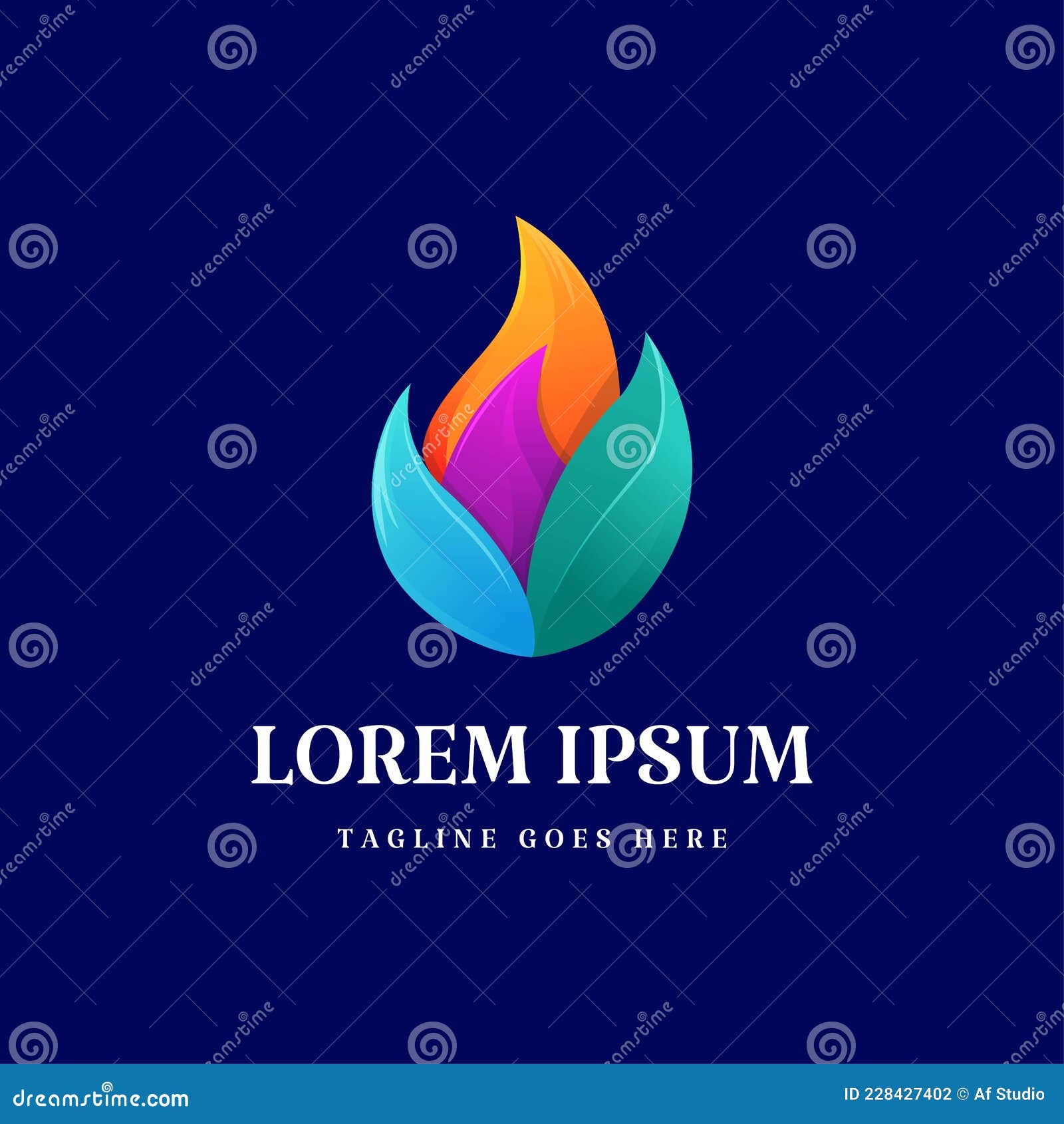 Modern Colorful Flame or Fire Logo Design Vector Stock Vector ...