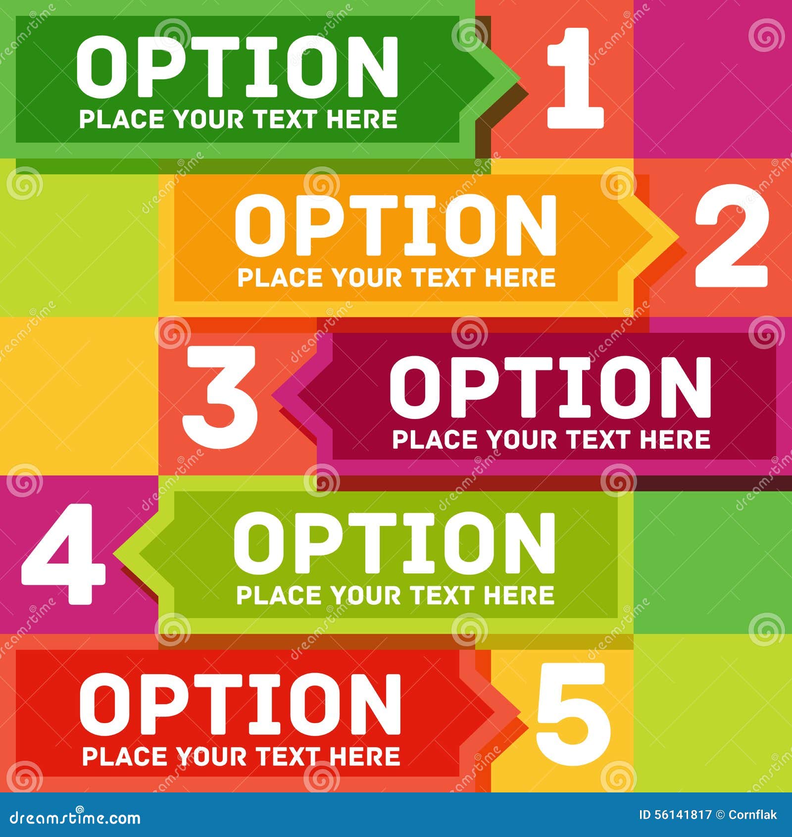 Modern Colorful Flat Designed Option Template. for Stock Vector ...