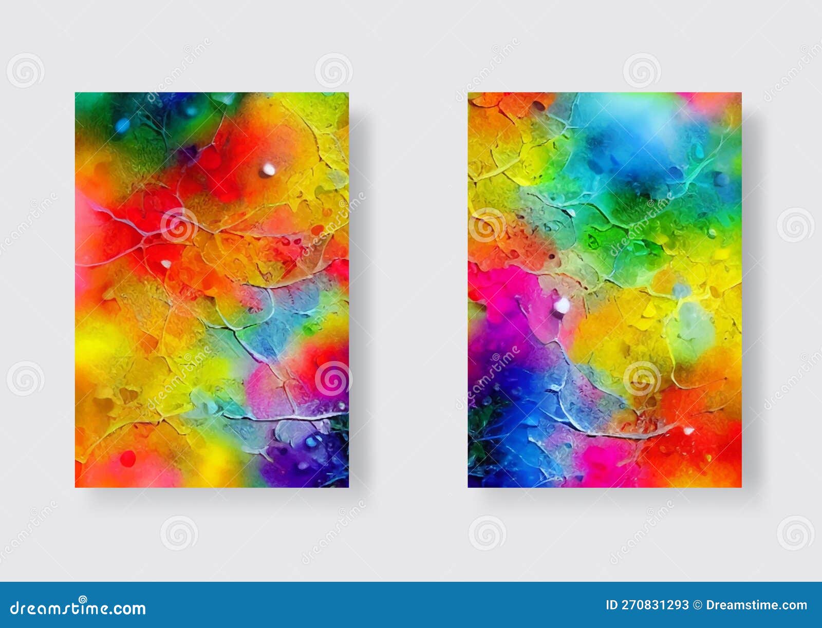 Modern Colorful Flow Banner Set. Rainbow Liquid Shape. Art Elements ...